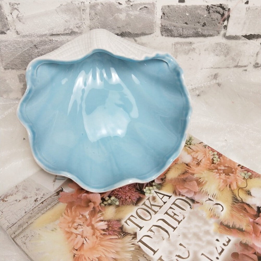 Shell Bowl Ceramic Serving Dish Candy Nut Storage Bowl Ocean ...