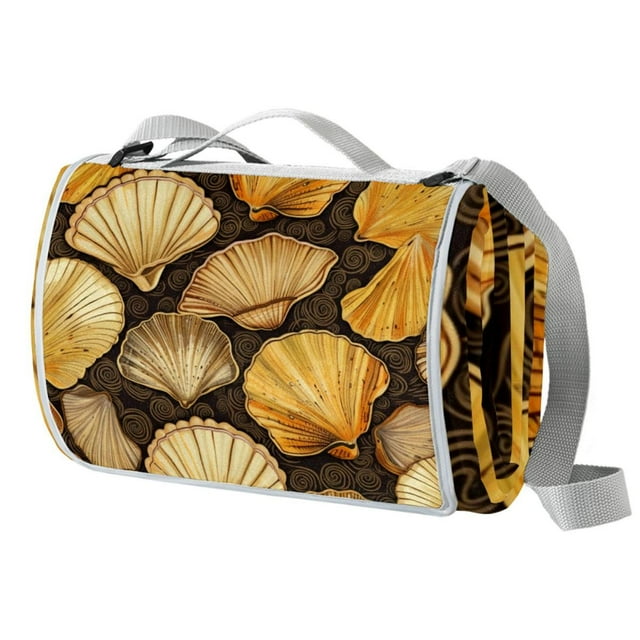 Shell Canvas Waterproof Picnic Mat | Outdoor Beach Blanket for Camping ...
