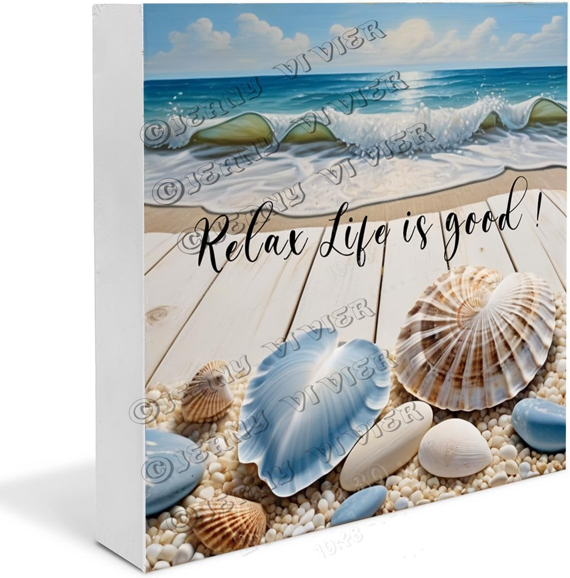 Shell, Conch, And Starfish Relax Life Is Good Wooden Box Sign ...
