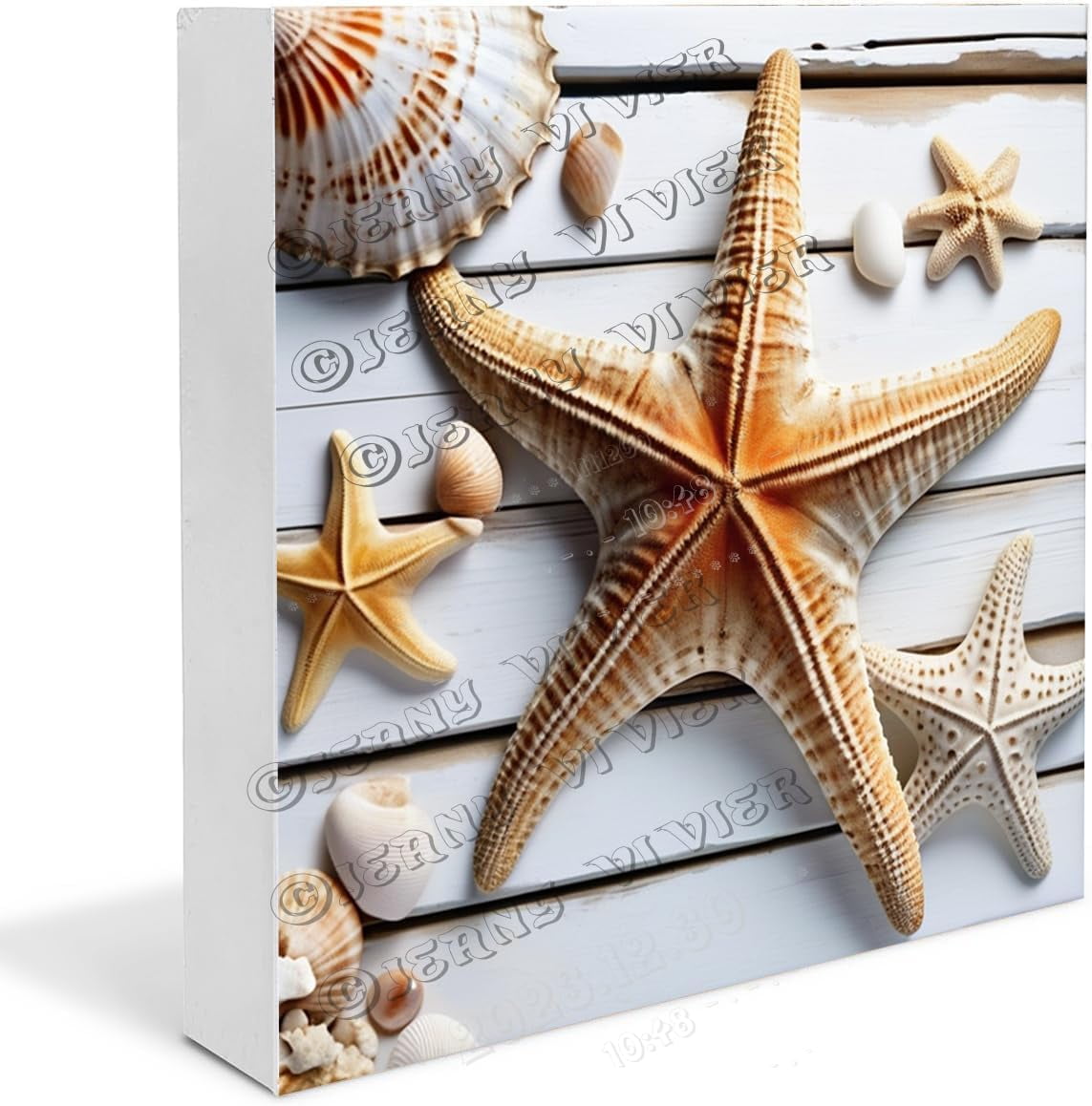 Shell, Conch, And Starfish Wooden Box Sign Gifts for Men Shabby Summer ...