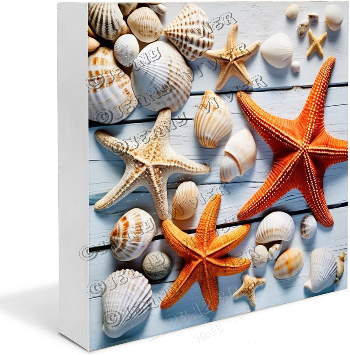 Shell, Conch, And Starfish Wooden Box Sign Unique Summer Sign for Table ...