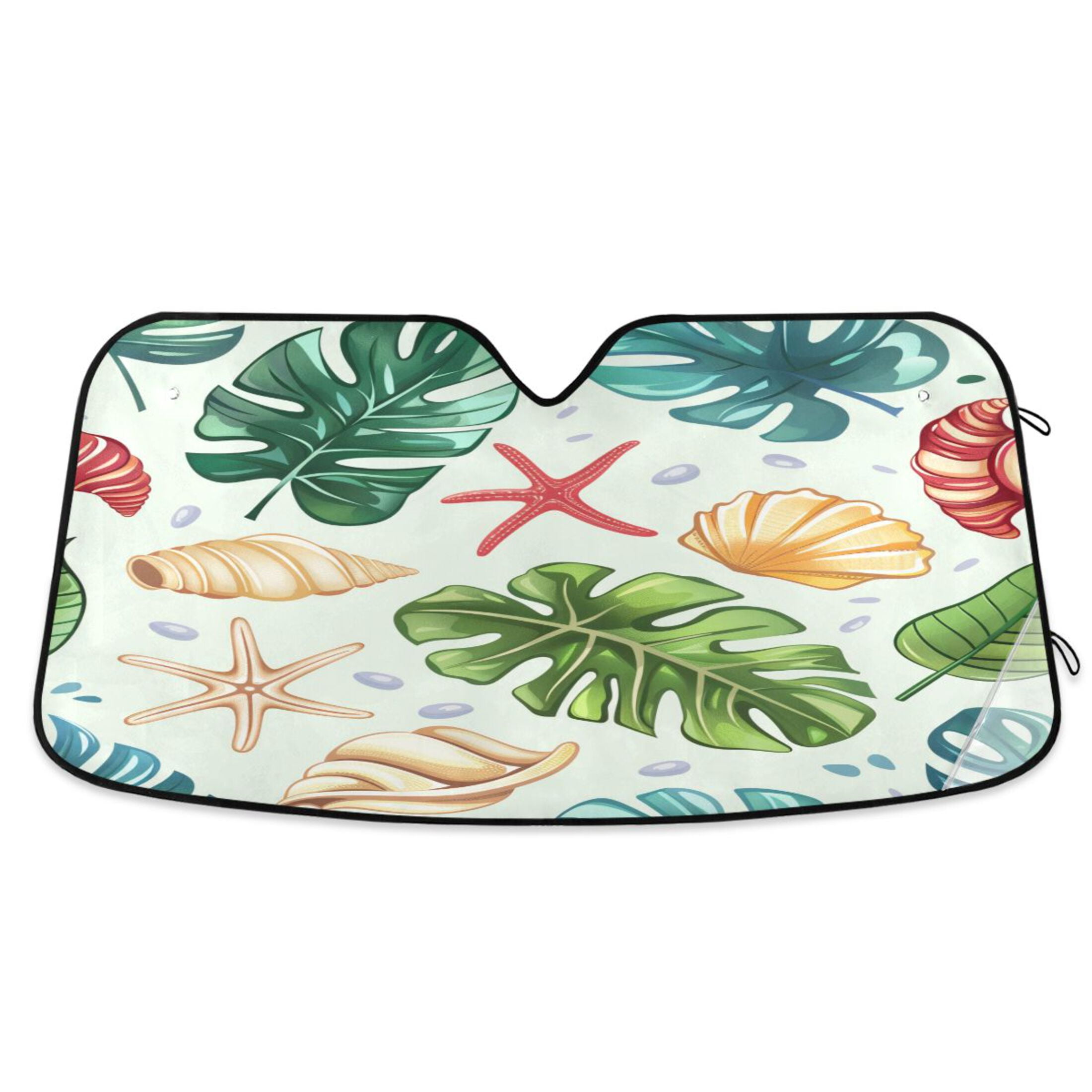 Shell Conch Starfish Palm Leaves Windshield Sun Shade Automobile Visor ...