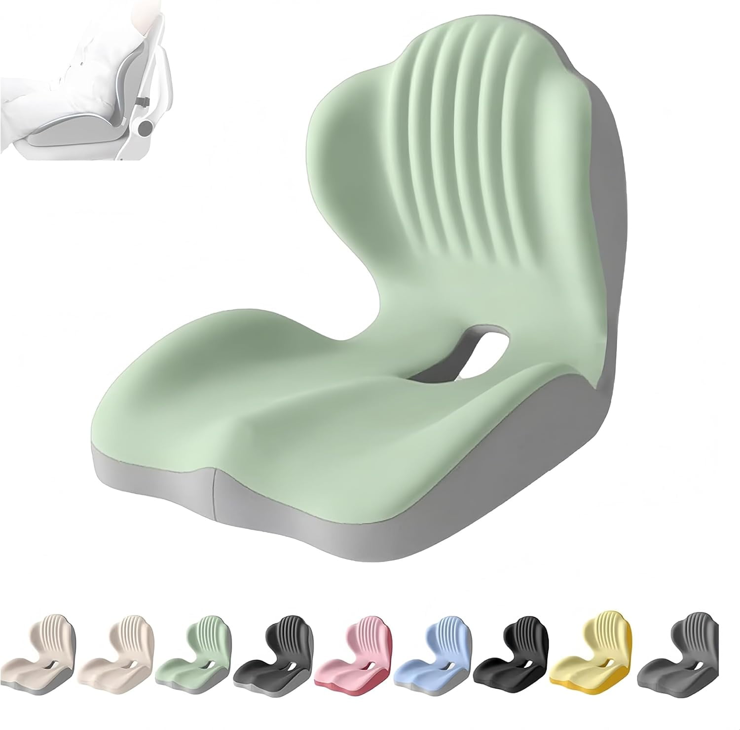 Shell-Contour Memory Foam L-Shaped Integrated Seat Cushions, Comfort ...