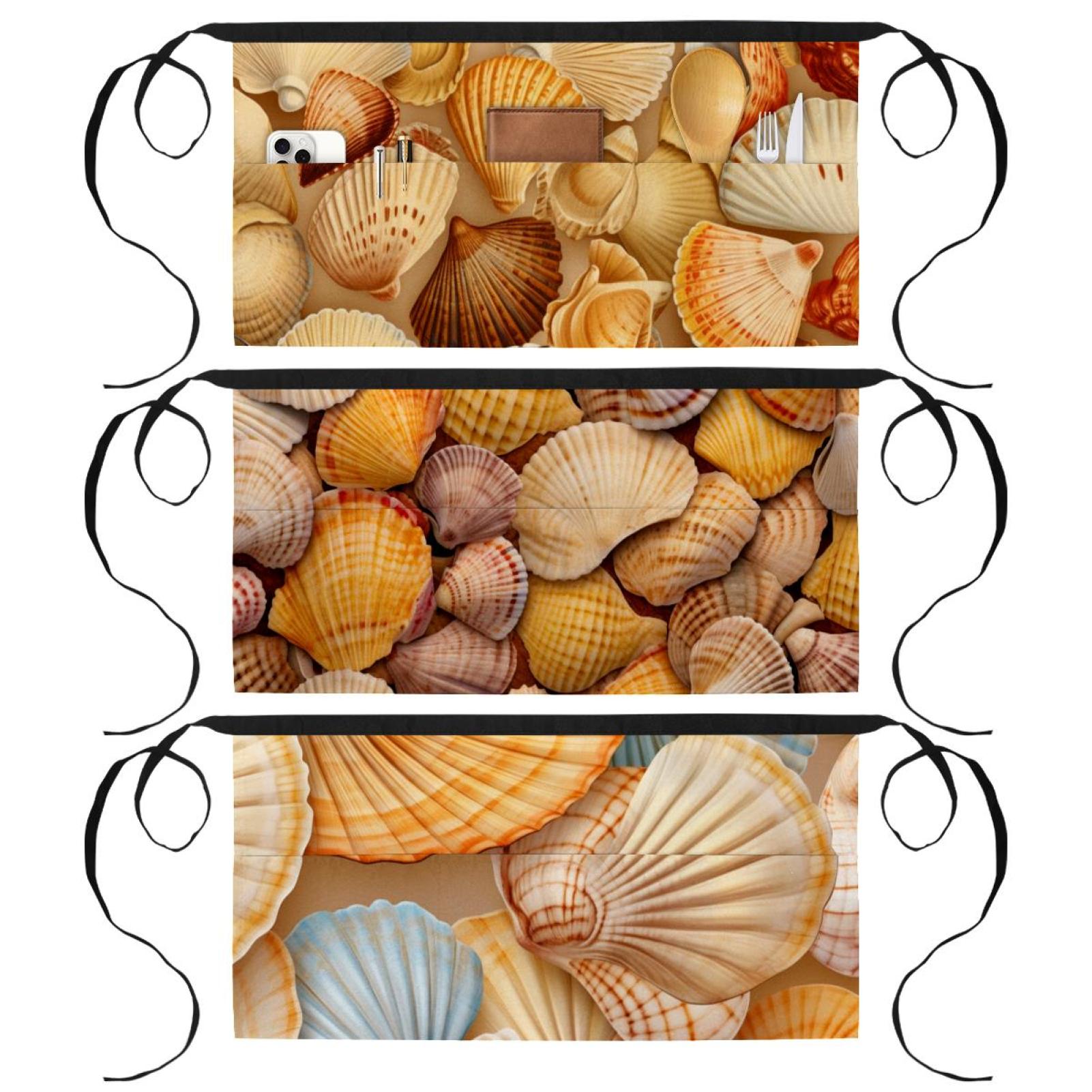 Shell Custom Printed Waiter Apron with 3 Pockets for Work - Walmart.com