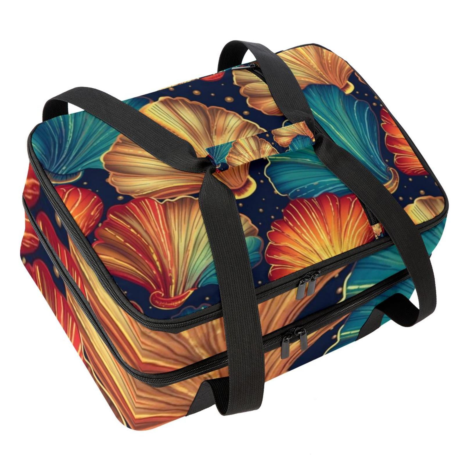Shell Double Layered Insulated Lunch Bag with Large Capacity and Dual ...