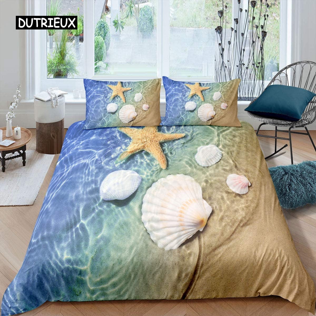 Shell Duvet Cover Hawaii Tropical Landscape Shell Bedding Set ...
