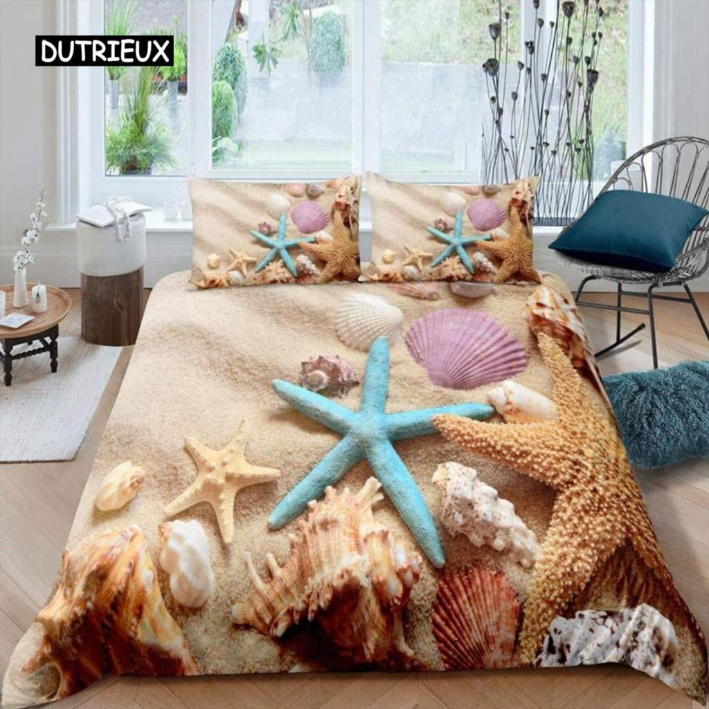 Shell Duvet Cover Hawaii Tropical Landscape Shell Bedding Set ...