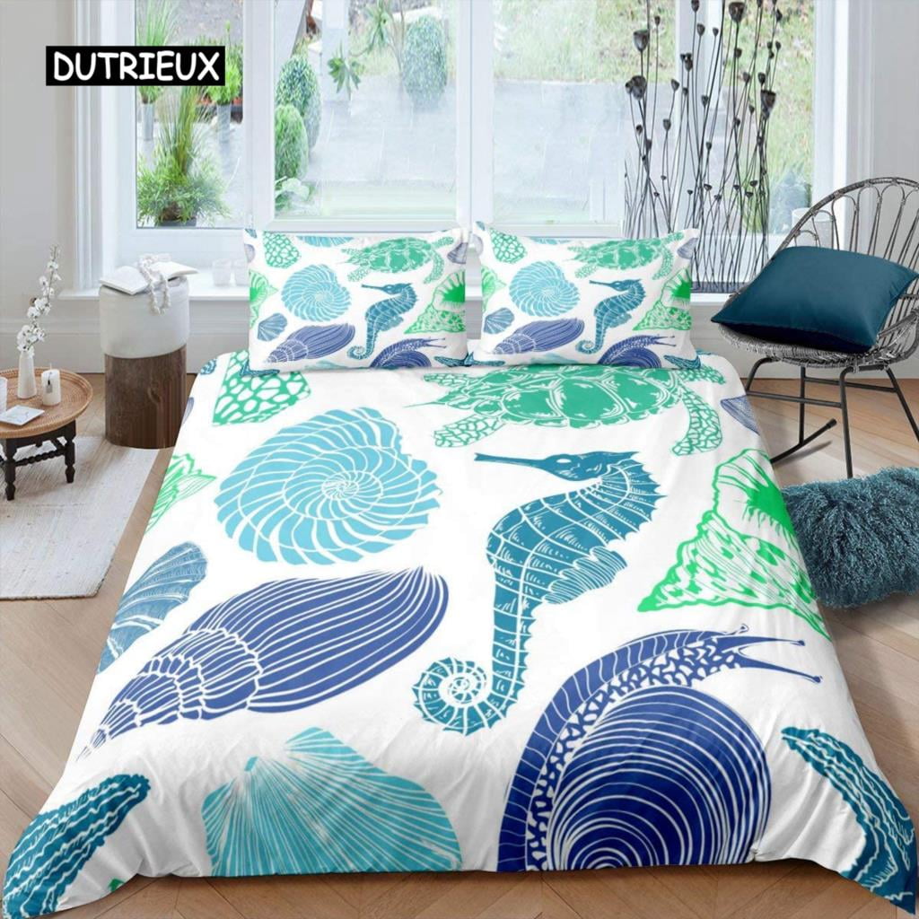 Shell Duvet Cover Hawaii Tropical Landscape Shell Bedding Set ...