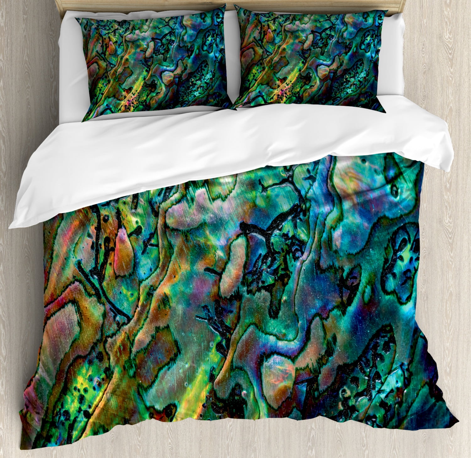 Shell Duvet Cover Set King Size, Haliotis of a Seashell Macro Photo ...