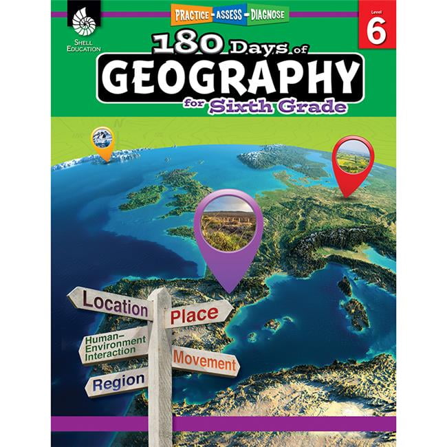 Shell Education 180 Days of Geography Book for Grade 6 - Walmart.com