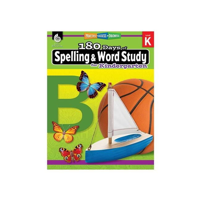 Shell Education 180 Days of Spelling & Word Study, Grade K - Walmart.com