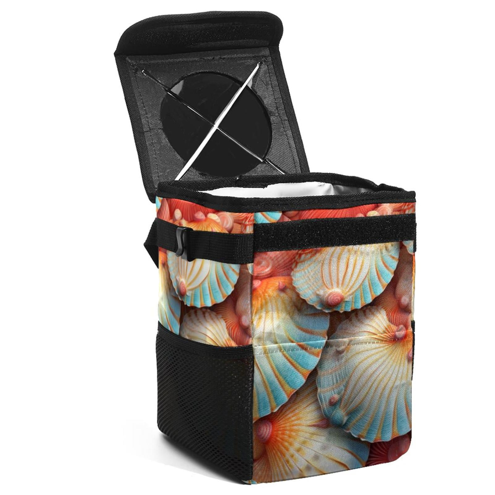 Shell Foldable Car Garbage Can with Lid, Leak-proof, Hanging Storage ...