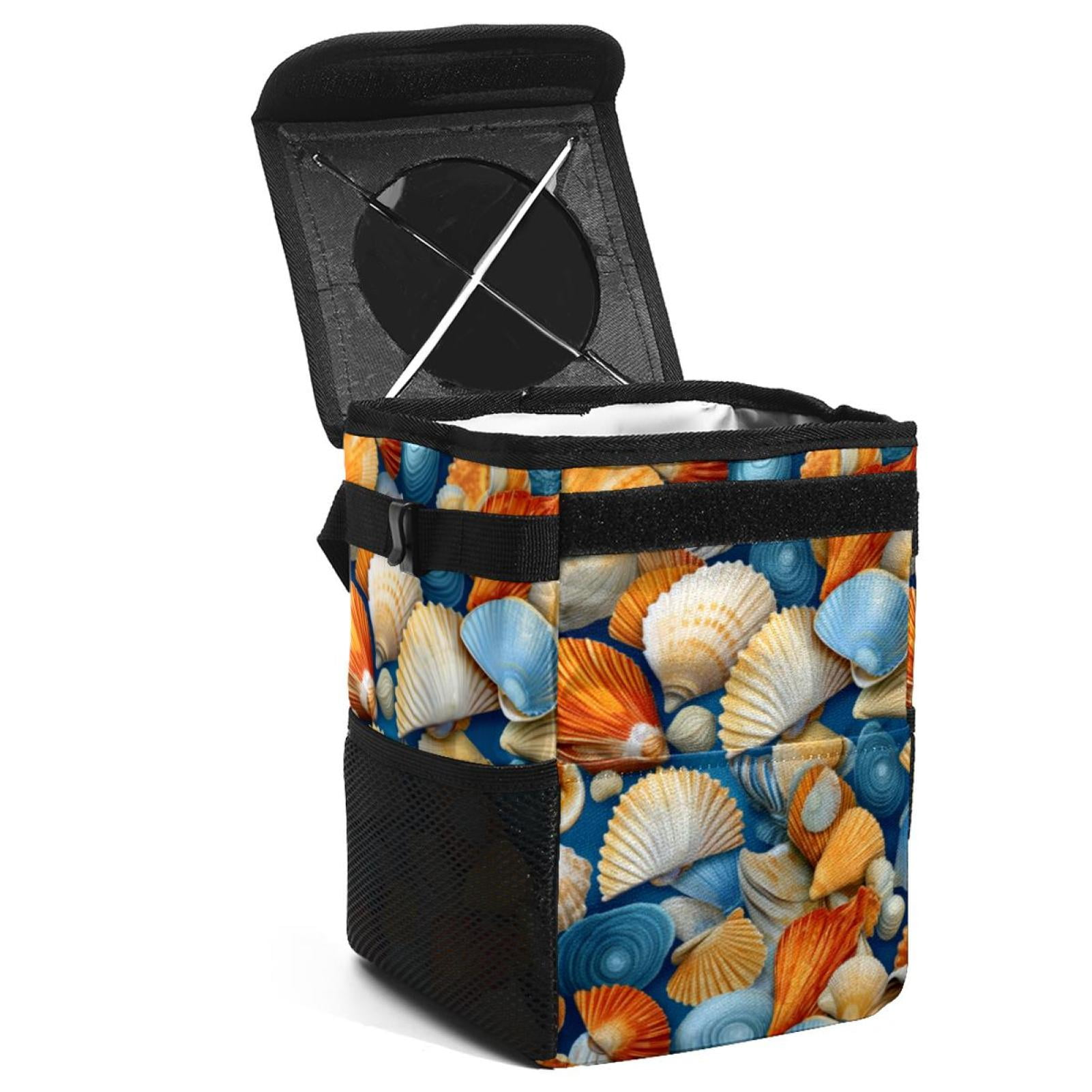 Shell Foldable Mini Trash Can for Car with Lid, Leak-proof Hanging ...