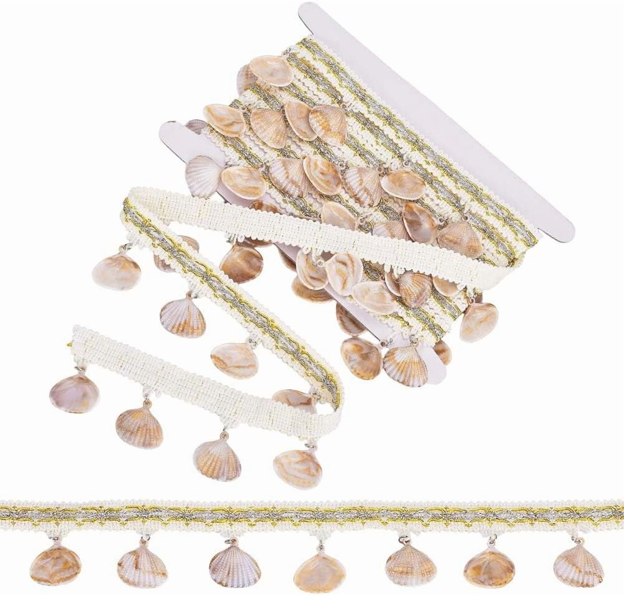 Shell Fringe Trim 2 Inch Wide Braid Lace Trim Scallop Hanging Ribbons ...