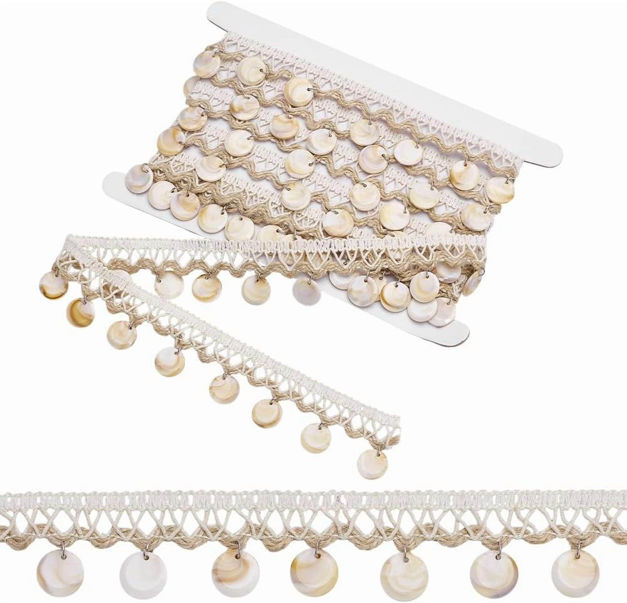 Shell Fringe Trim Braid Lace Trim 1-3/8 Inch Wide Shell Tassel Ribbon ...