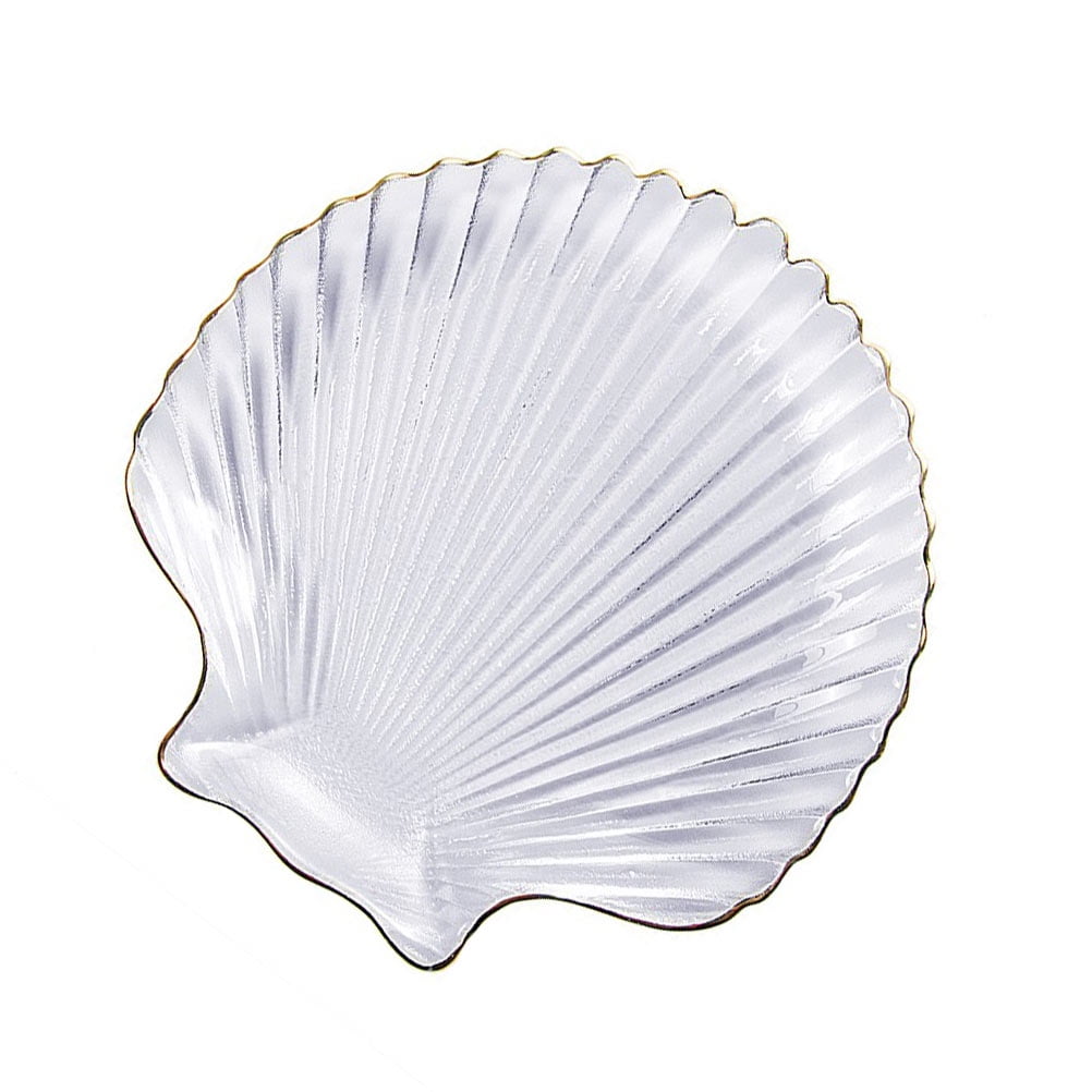 Shell Glass Dish Salad Food Serving Plate Breakfast Plate White Vanity ...