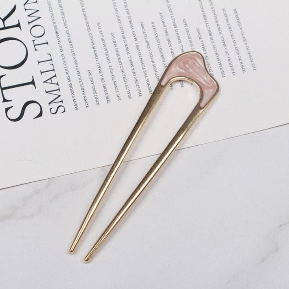Shell Hairpin Metal U Shaped Hair Pins Hair Fork U French Hair Pin ...