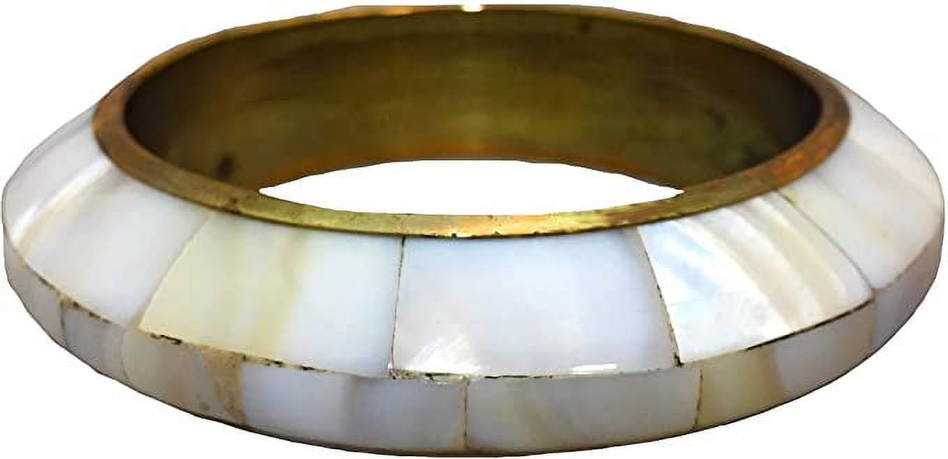 Shell Inlay Bangle in Natural Ivory Color for Women and Girls by Chahat ...