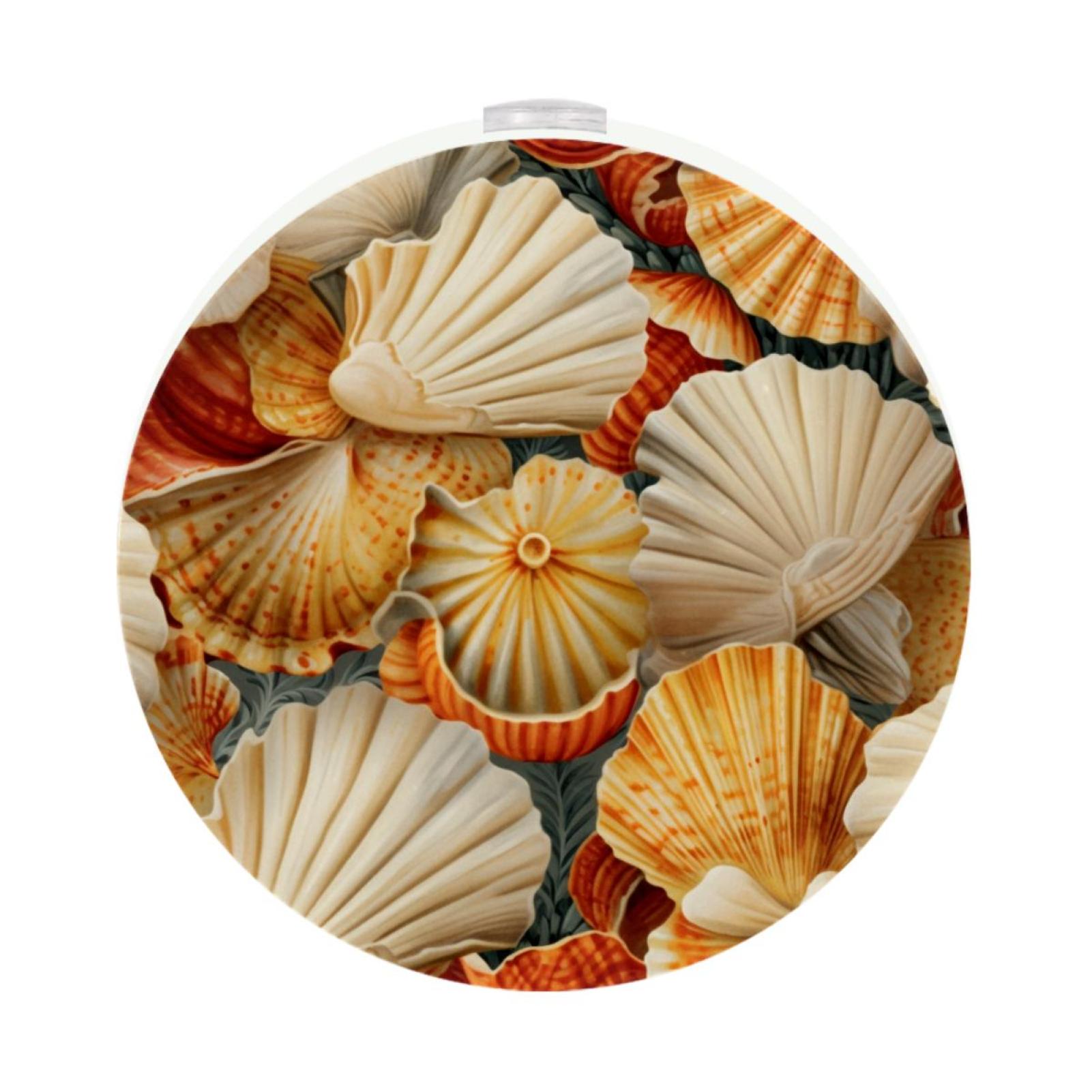 Shell LED Circular Night Light - Set of 2, Induction Light Control ...