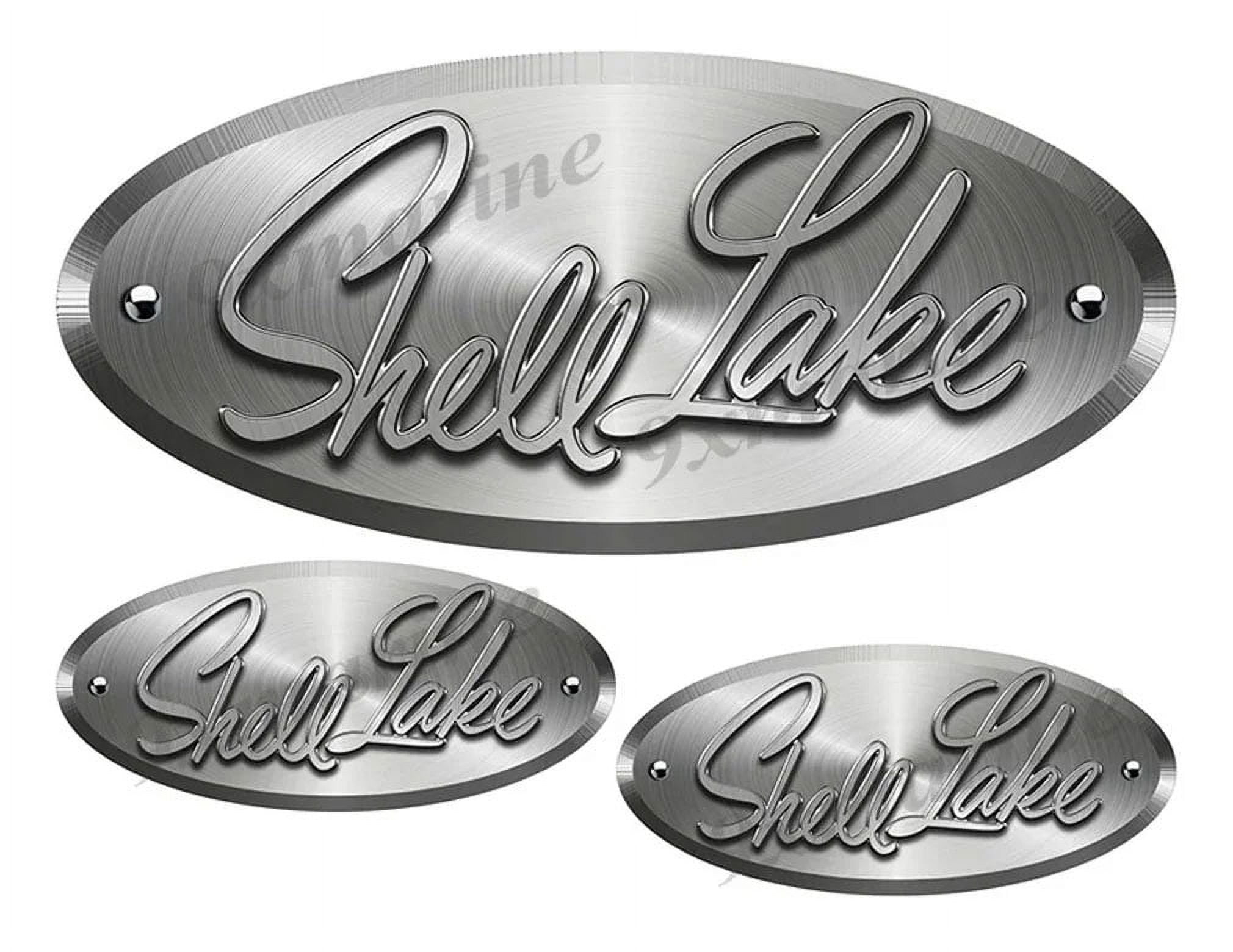 Shell Lake Oval Remastered Stickers. Brushed Metal Style - Walmart.com