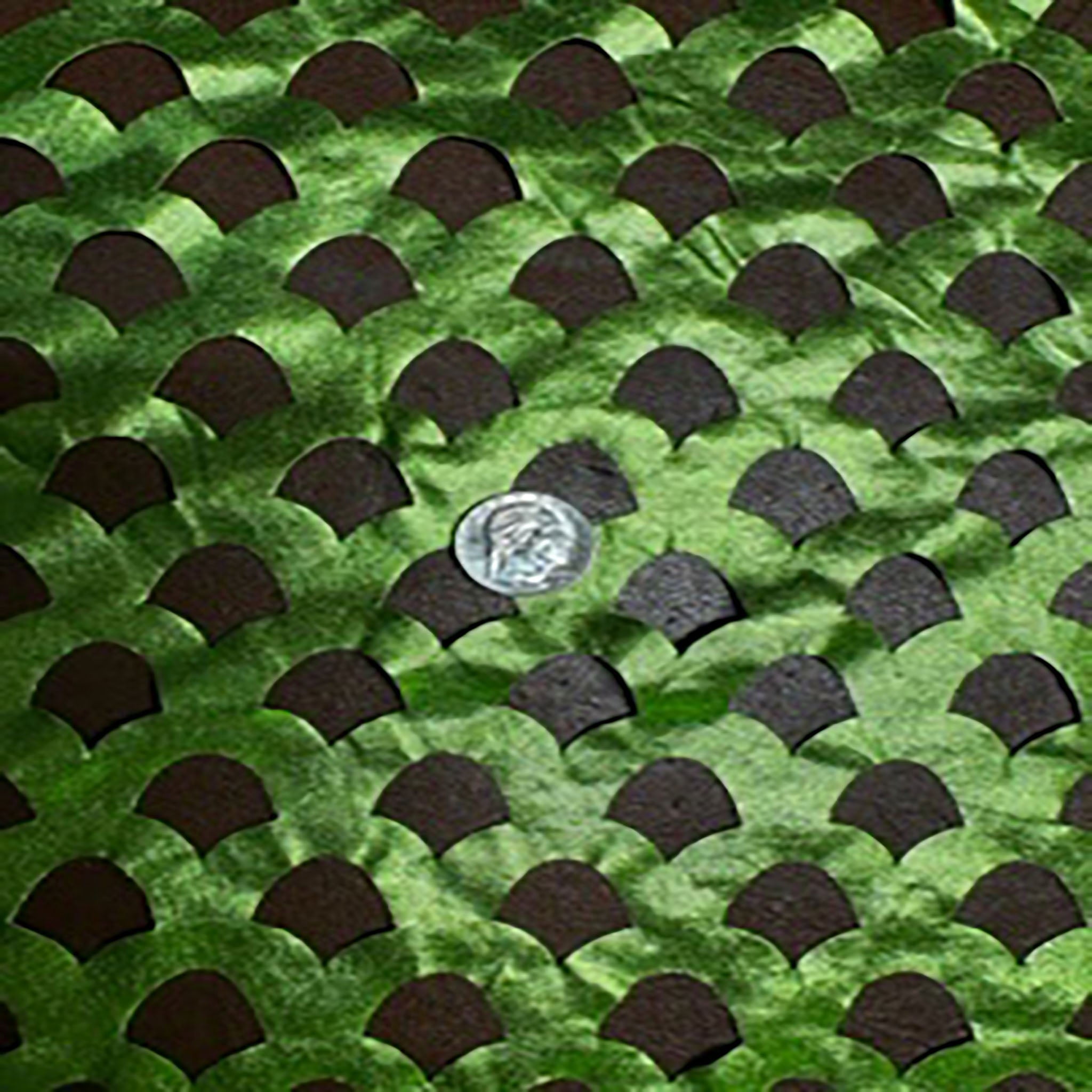 Shell Laser Cut Polyester Span Fabric with Green Foil | Spandex Palace ...