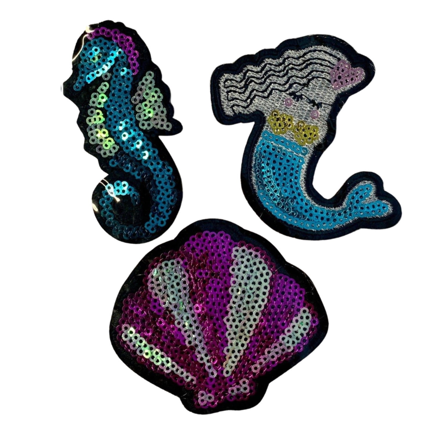 Shell Mermaid Sequined Patches | Set of 3 - Walmart.com