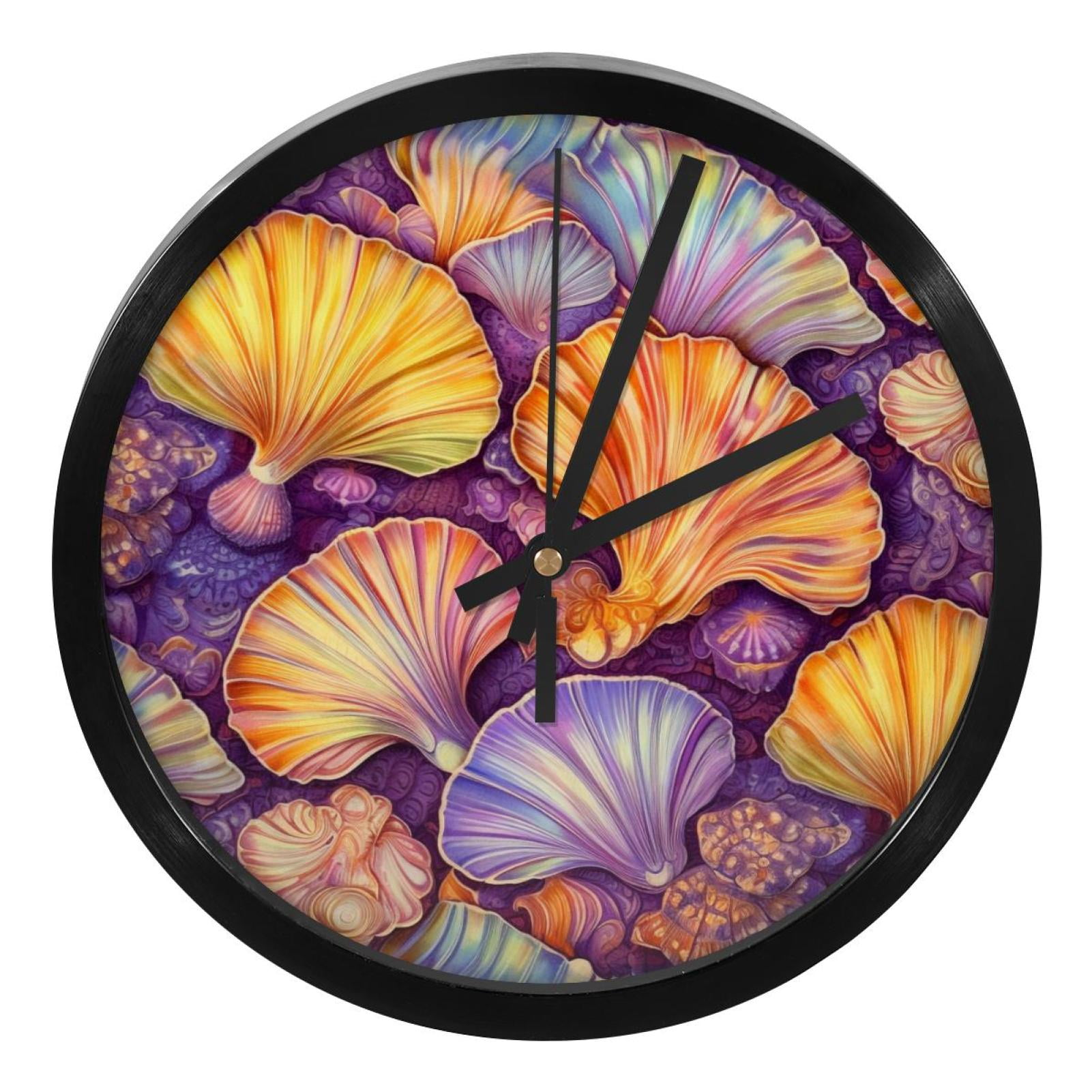 Shell Modern Wall Clock, 9.8 Inches, Silent Non-Ticking Round Digital ...