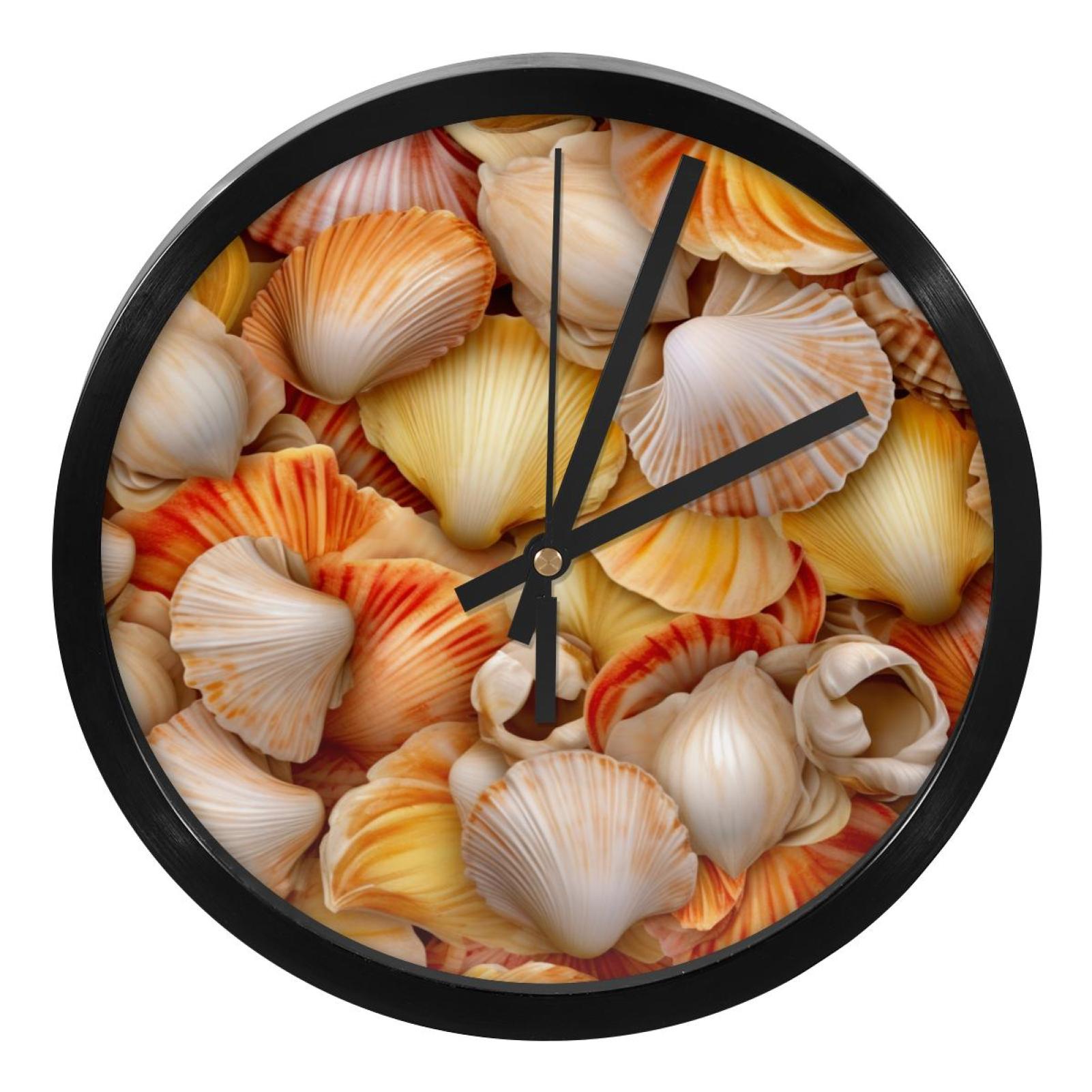 Shell Modern Wall Clock, 9.8 Inches, Silent Non-Ticking Round Digital ...