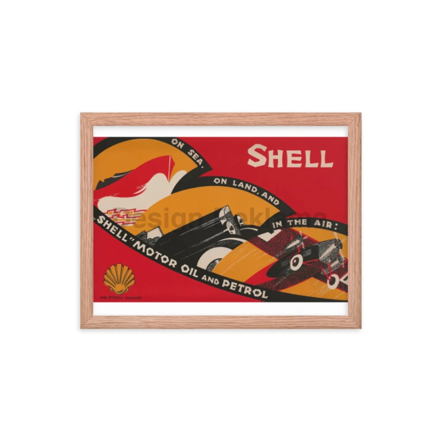 Shell Motor Oil and Petrol, circa 1933. Framed Vintage Travel Poster ...
