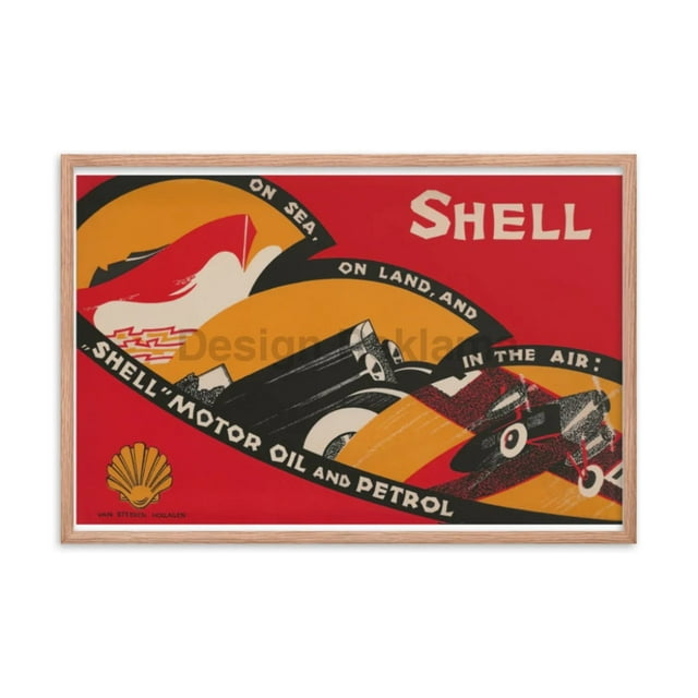 Shell Motor Oil and Petrol, circa 1933. Framed Vintage Travel Poster ...