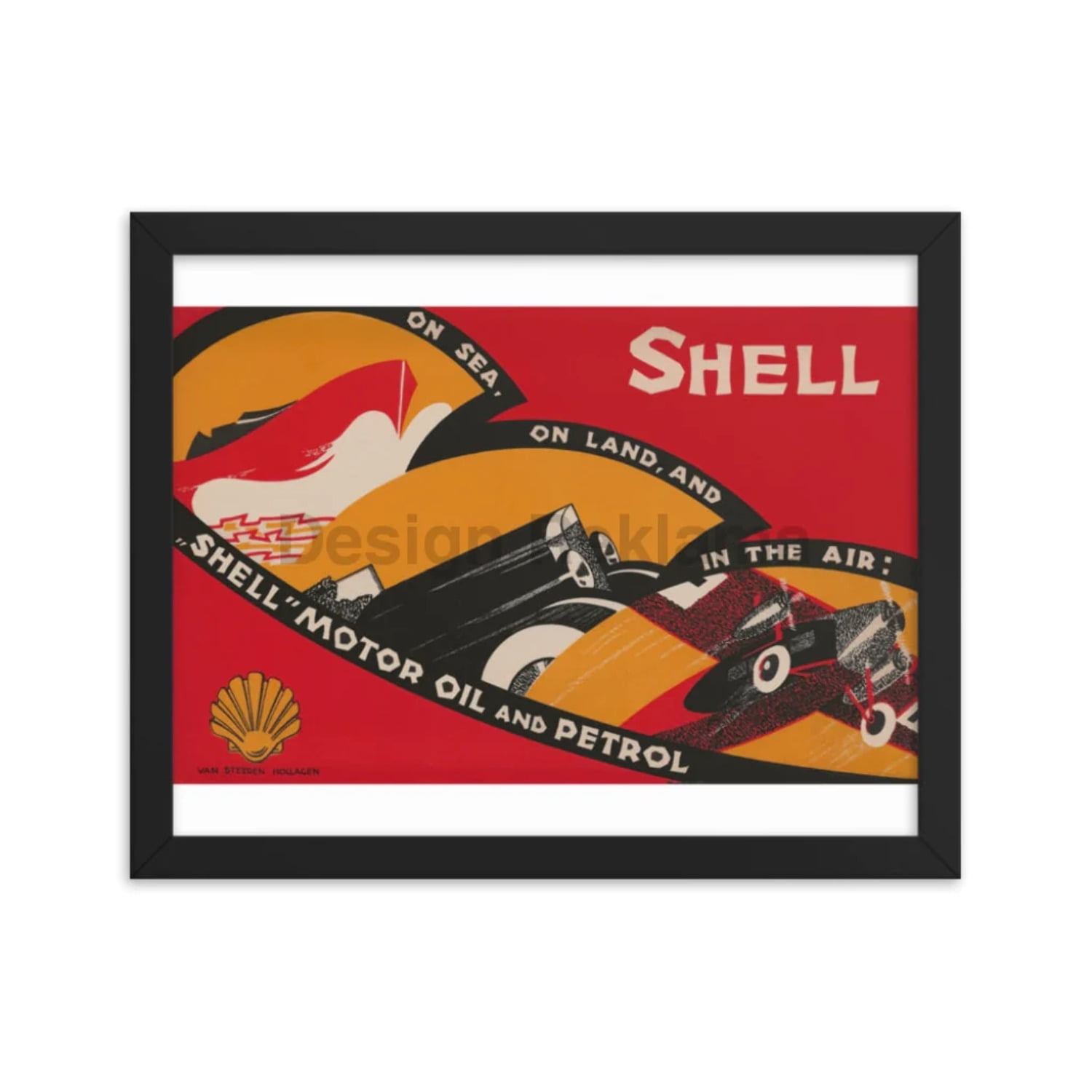 Shell Motor Oil and Petrol, circa 1933. Framed Vintage Travel Poster ...