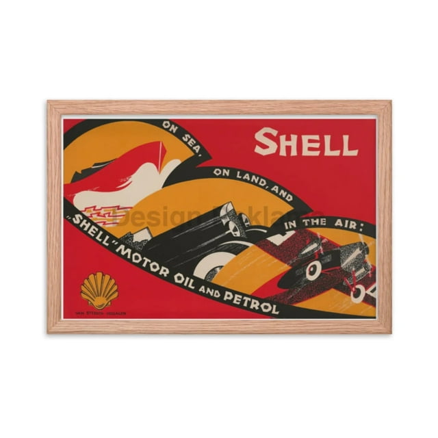 Shell Motor Oil and Petrol, circa 1933. Framed Vintage Travel Poster ...