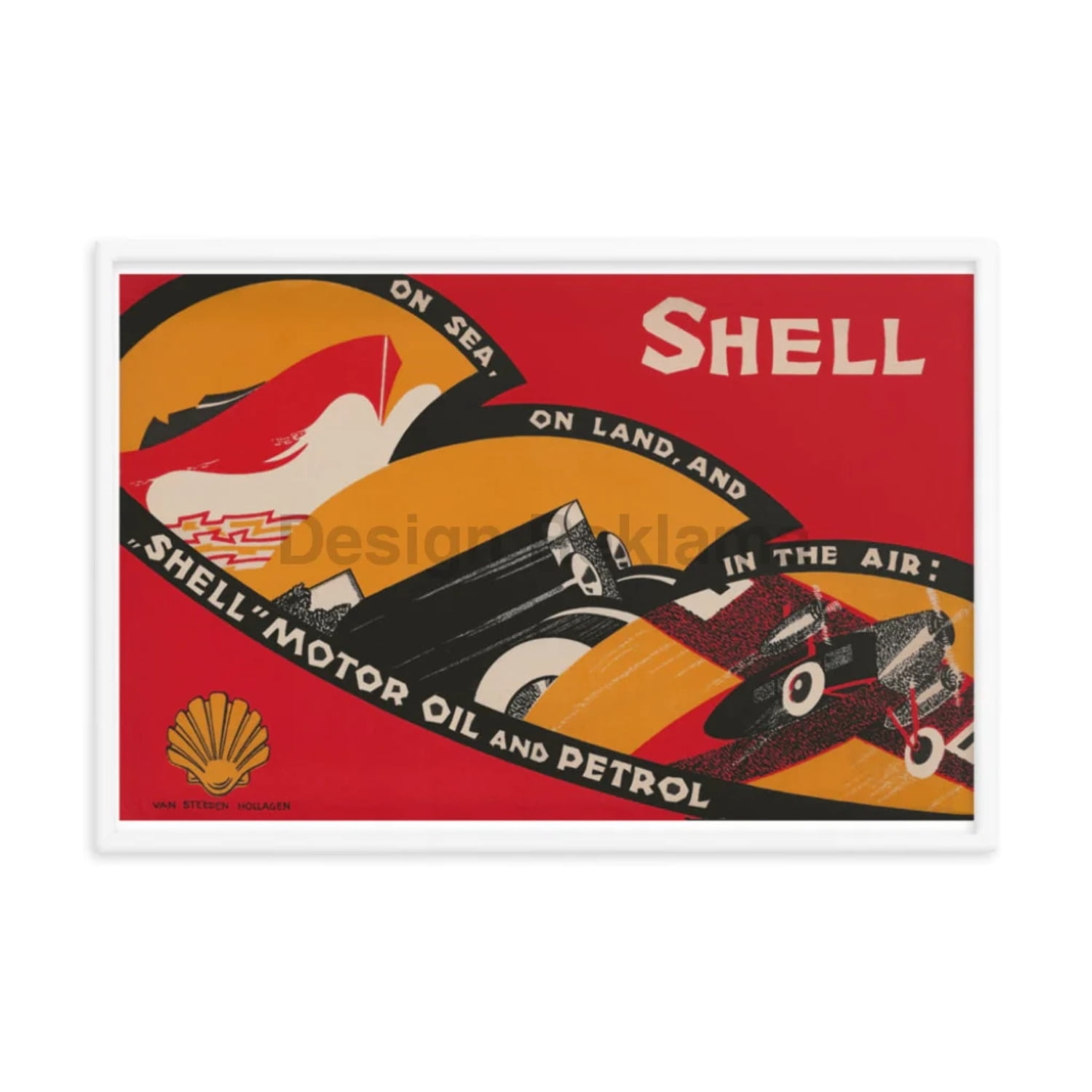 Shell Motor Oil and Petrol, circa 1933. Framed Vintage Travel Poster ...
