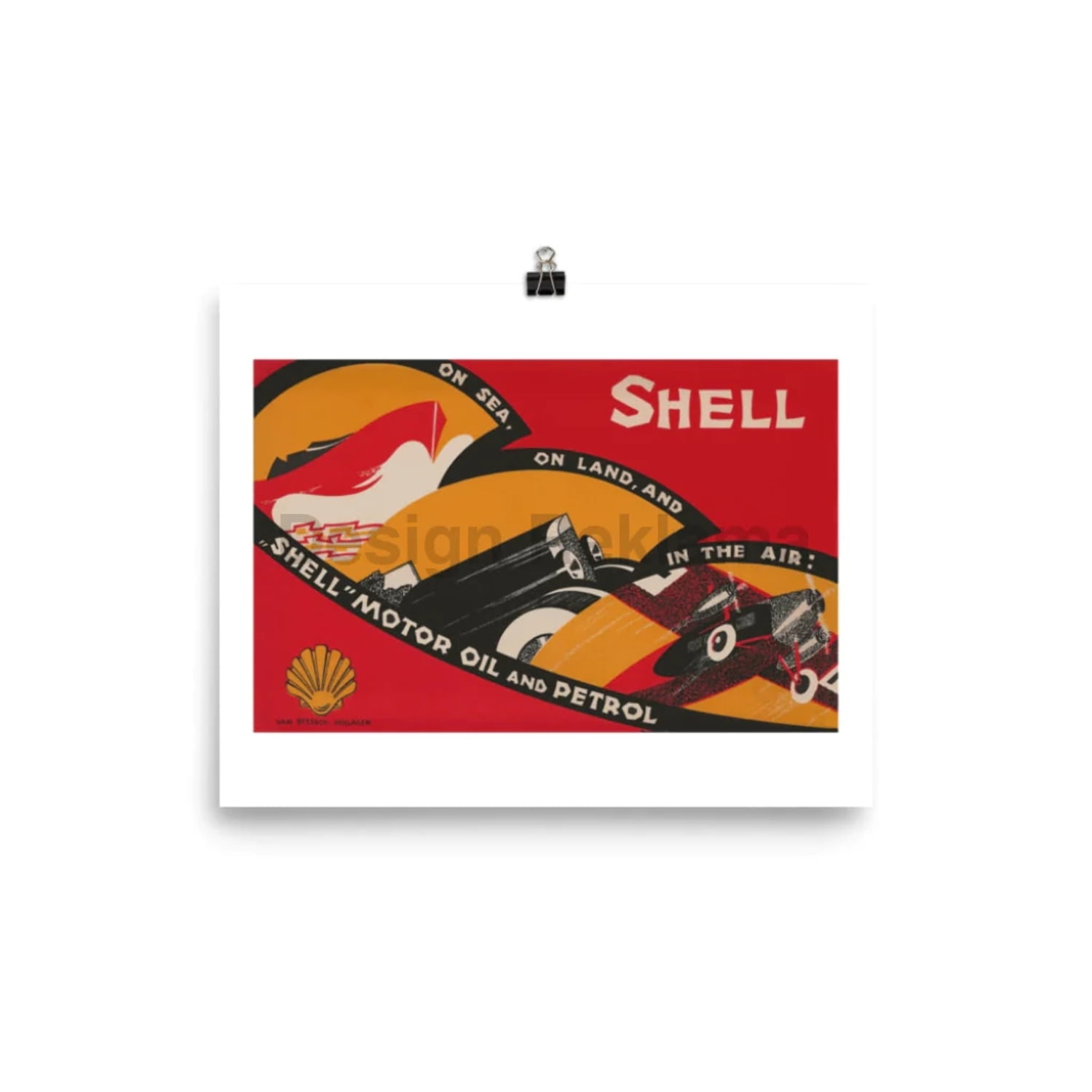 Shell Motor Oil and Petrol, circa 1933. Unframed Vintage Travel Poster ...