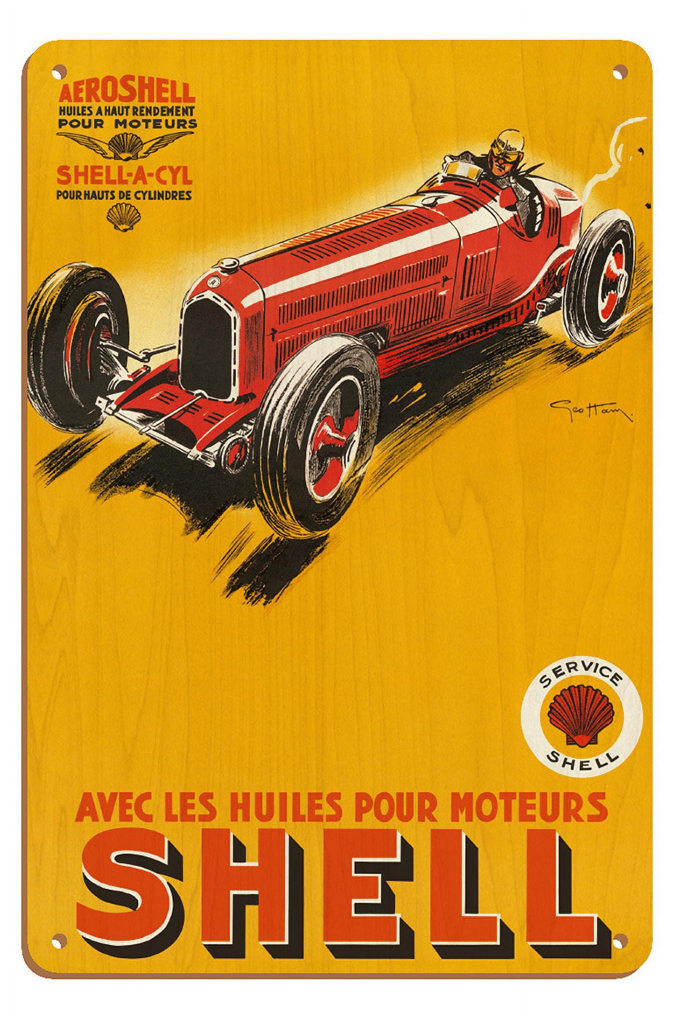 Shell Motor Oils - Racing Cars - Vintage Car Racing Poster by Géo Ham ...