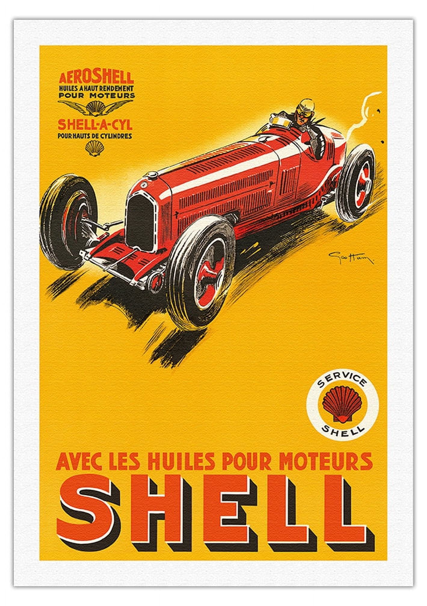 Shell Motor Oils - Racing Cars - Vintage Car Racing Poster by Géo Ham ...