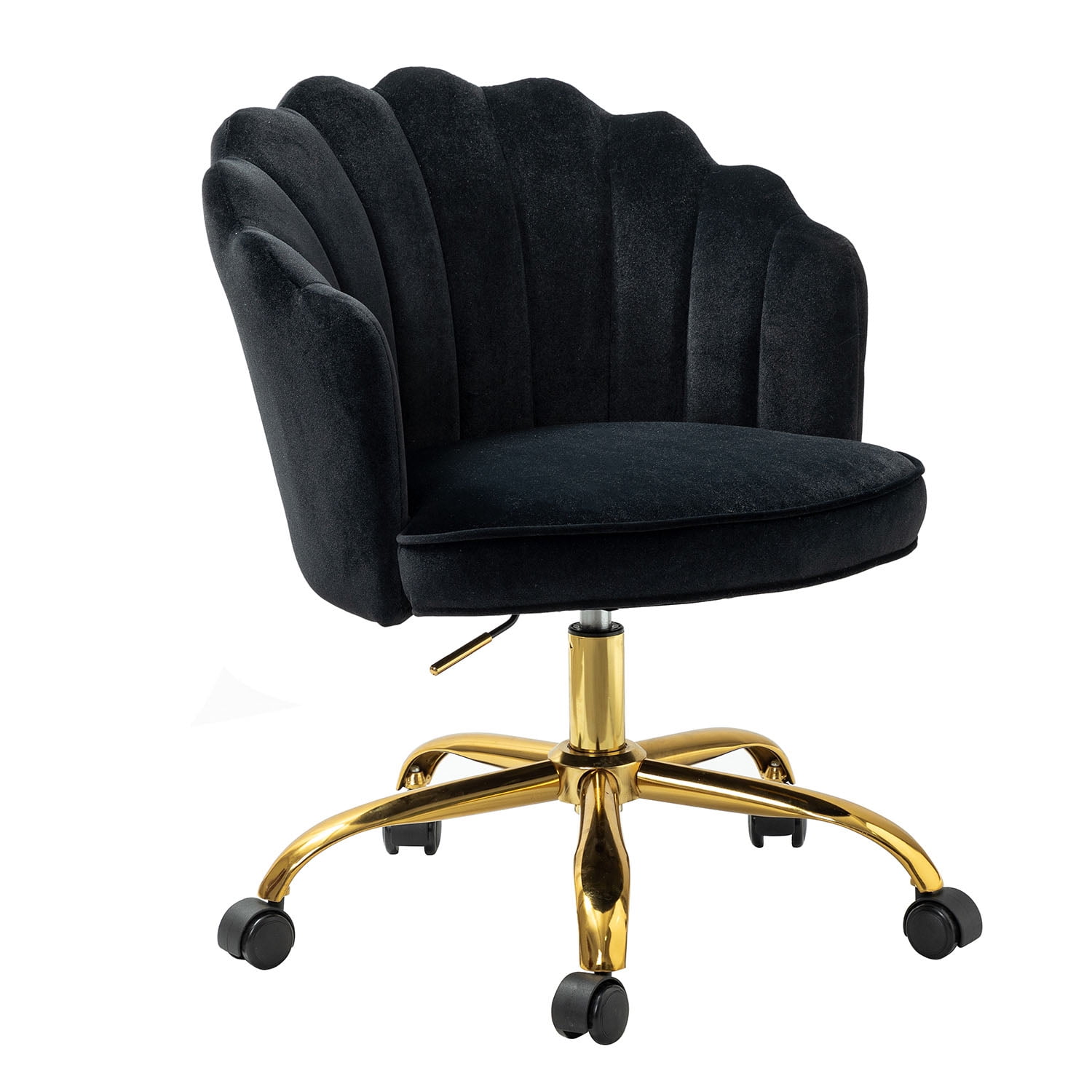 Shell Office Chair Velvet, Tina's Home Upholstered Swivel Adjustable ...
