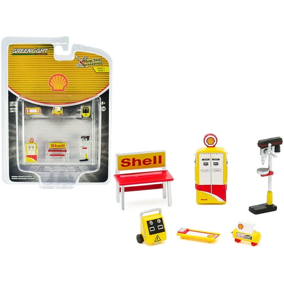 "Shell Oil" 6 piece Shop Tools Set "Shop Tool Accessories" Series 3 1/ ...