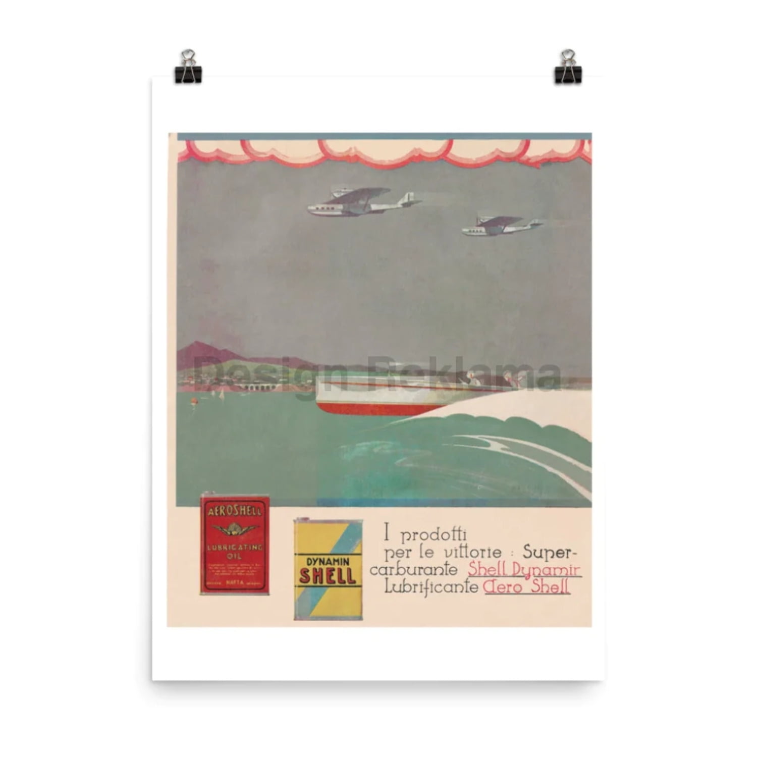 Shell Oil and Gas Products for Boats, Italy, circa 1935. Unframed ...