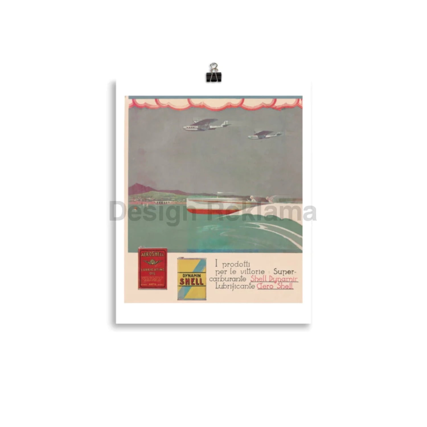 Shell Oil and Gas Products for Boats, Italy, circa 1935. Unframed ...