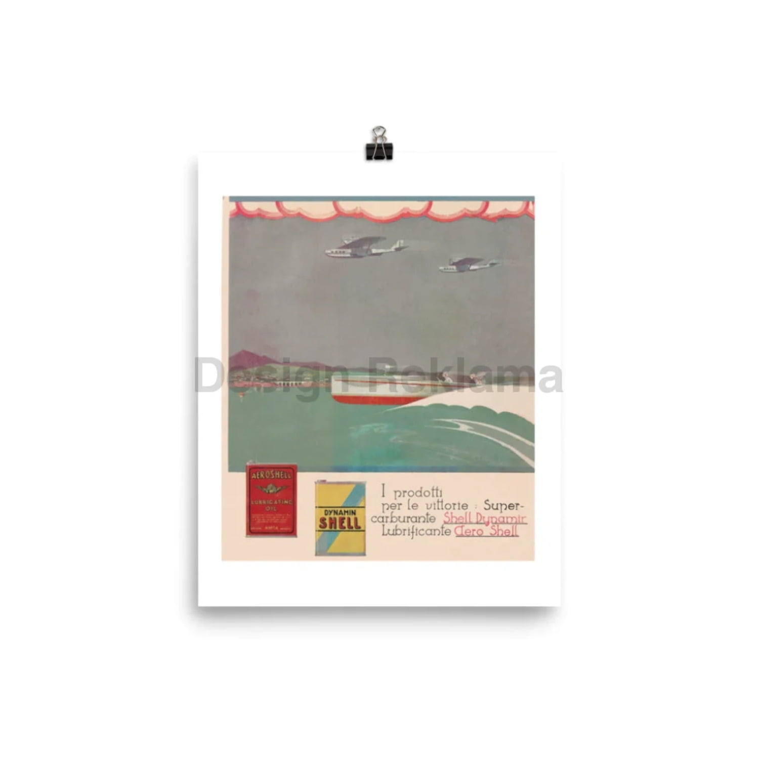 Shell Oil and Gas Products for Boats, Italy, circa 1935. Unframed ...