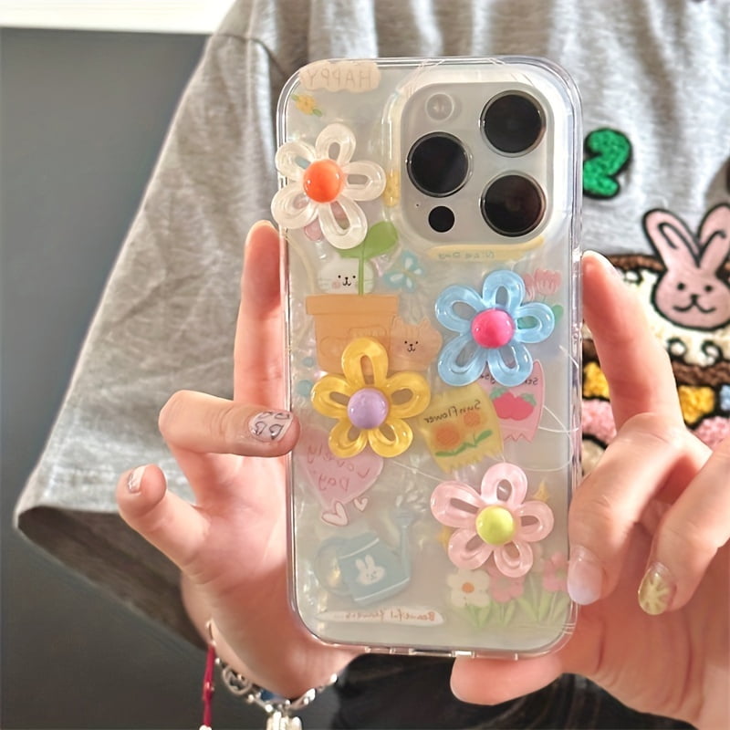 Shell Pattern 3D Flower Cat Phone Case Cute Phone Case Drop-proof Phone ...