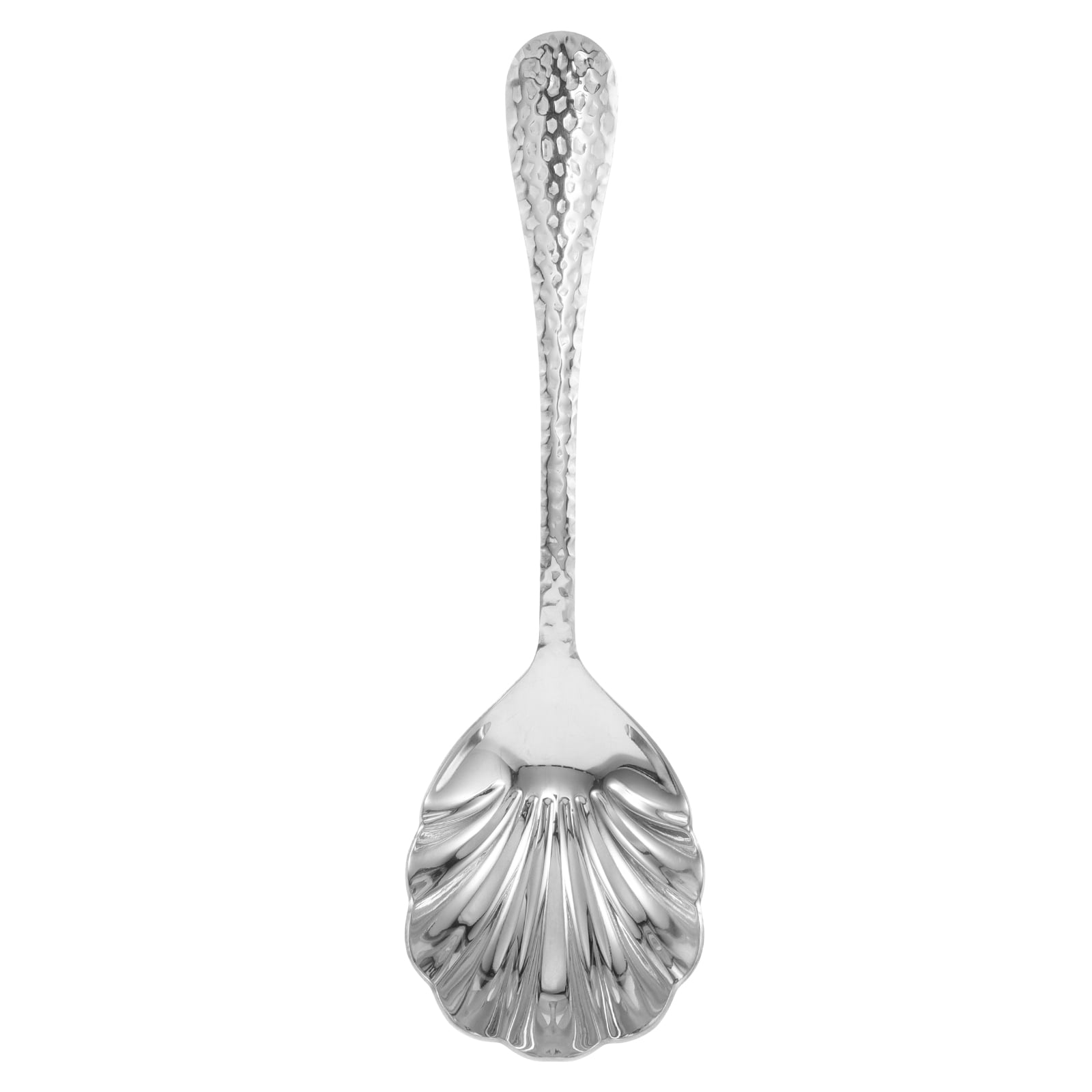 Shell Pattern Mixing Spoon Heavy Duty Serving Spoon Hammered Design ...