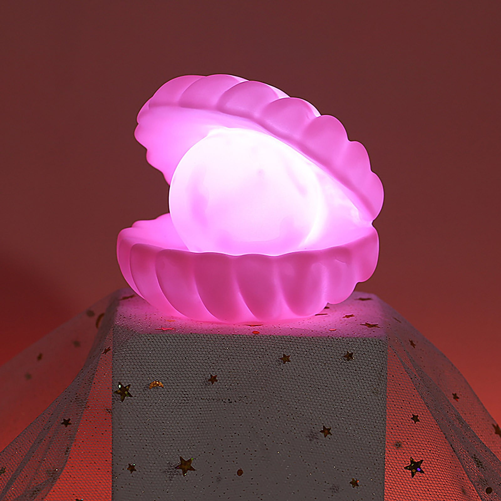 Shell Pearl Beach Theme Night Light, RGB Color Changing Mood Light ...