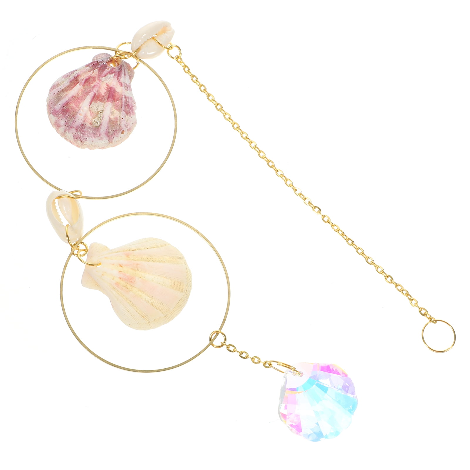 Shell Pendant Decor Crystal Wind Chime Chimes Car Ornaments for Rear ...