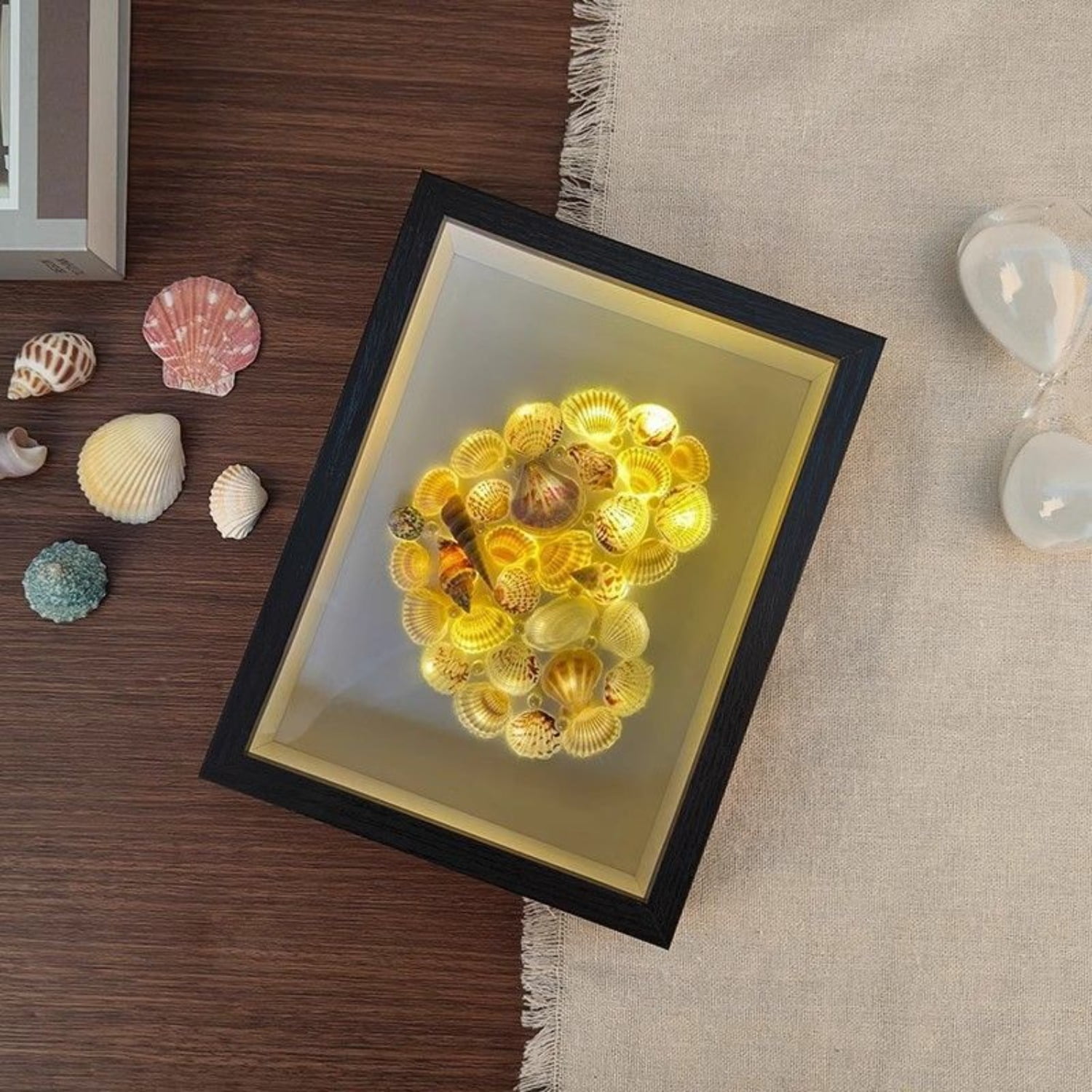 Shell Photo Frame DIY Handmade Beach Theme Decor Table Display Frame ...