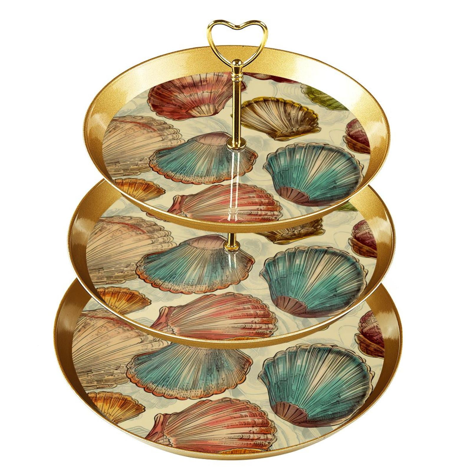 Shell Plastic Discs Iron Pillar Jewelry Organizer Stand with 3 ...