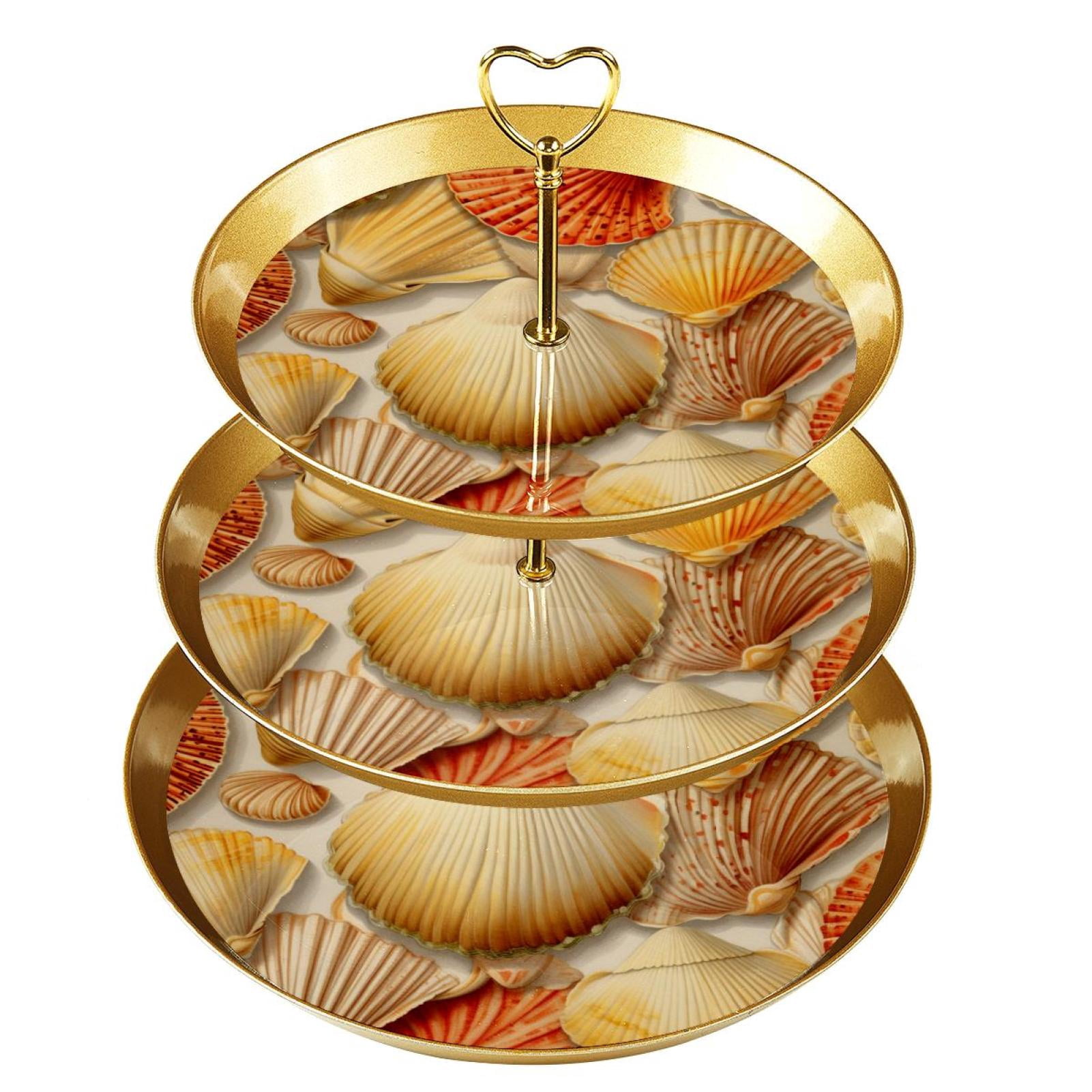 Shell Plastic Discs and Iron Pillar Dessert Table Stand | 32cm Height ...