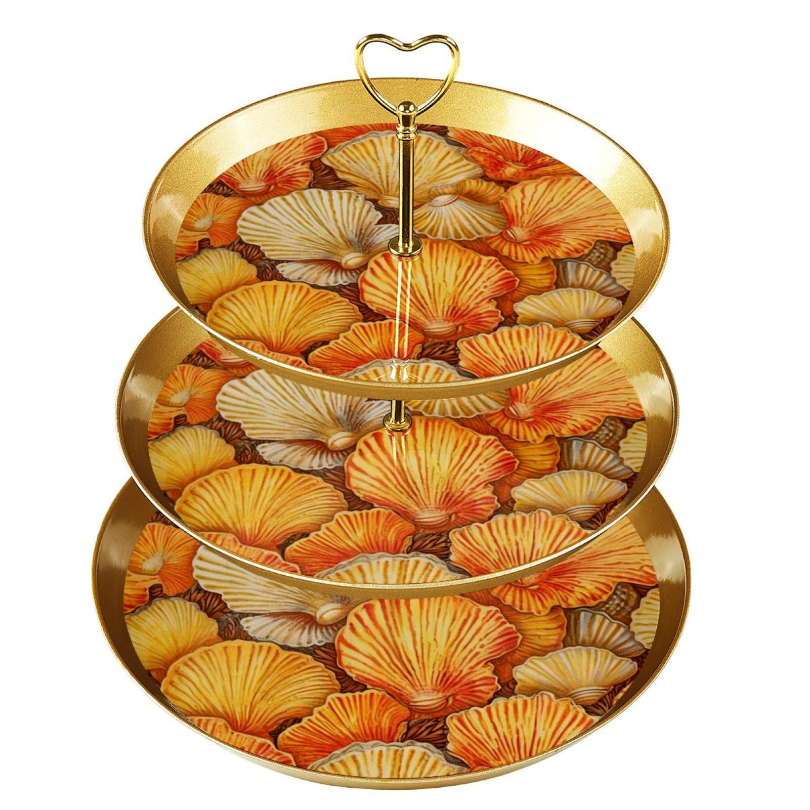 Shell Plastic Discs and Iron Pillar Dessert Table Stand | 32cm Height ...