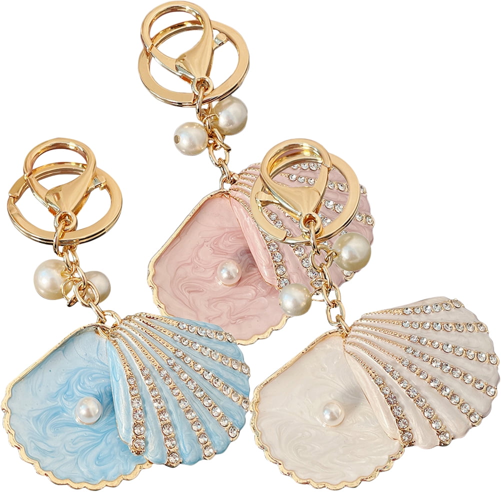 Shell Purse Charms Bag Pendants Keychain Crystal Handbag Rhinestones ...